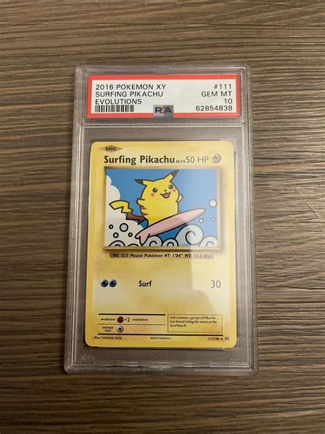 Mavin 61429867 Surfing Pikachu 2016 Pokemon Xy 111 Evolutions Psa 10