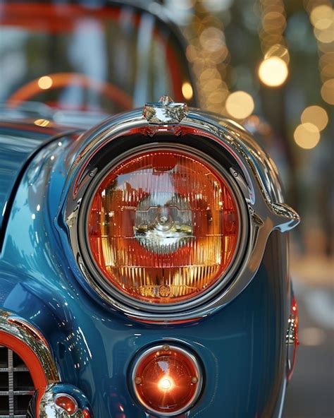Premium Photo Closeup Of A Classic Car Headlight Background