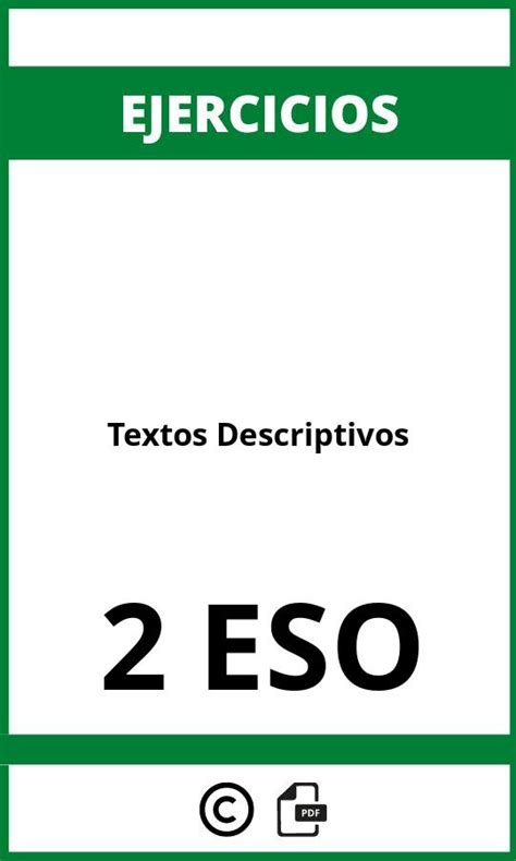 Ejercicios Textos Descriptivos 2 ESO PDF
