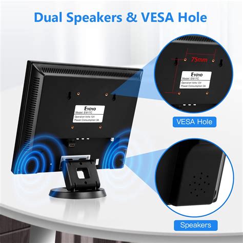 Eyoyo 12 Inch Hdmi Monitor With Bnc Vga Av Hdmi Input 800x600 Portable 4 3 Tft Lcd Monitor Hd