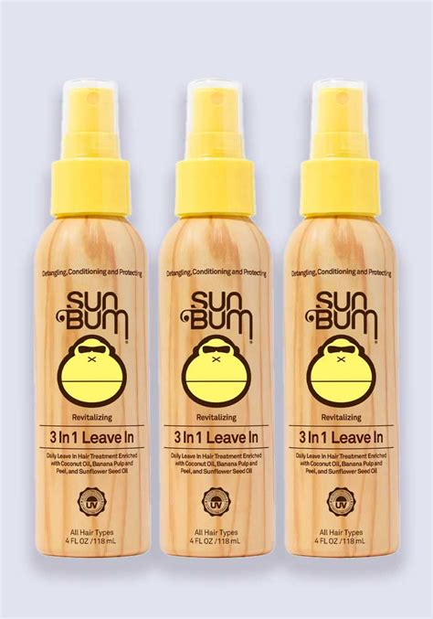 Sun Bum Revitalizing 3 In 1 Leave In Conditioner 118ml 3 Pack Saver