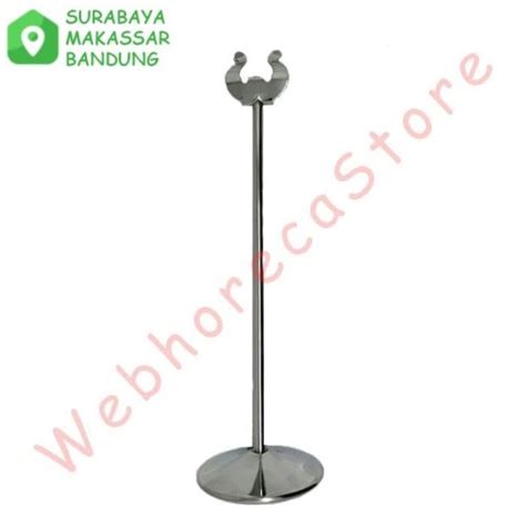 Jual Table Number Menu Stand Card Holder 25cm Stainless Tiang Nomor