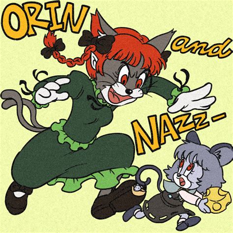 Kaenbyou Rin Nazrin Tom And Jerry Touhou And 1 More Drawn By
