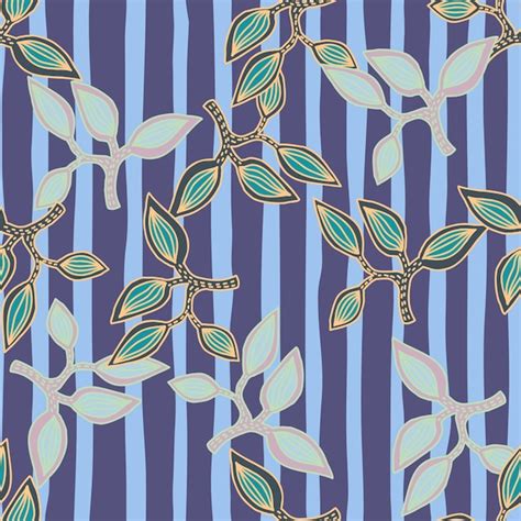 Premium Vector Seamless Pattern With Decorative Leaves Hand Drawn