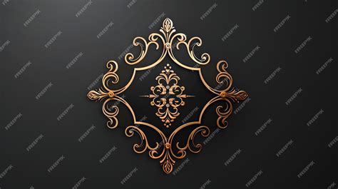 A Golden Ornate Design On A Black Background Premium Ai Generated Image