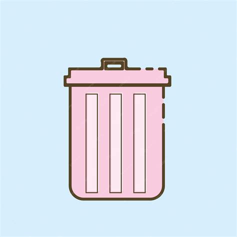 Premium Vector A Pink Trash Can With A Handle That Saystrash Can