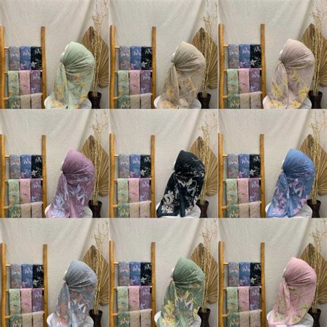 Jual Voal Motif Premium Hijab Segi Empat Voal Motif Premium Lasercut Jilbab Voal Motif