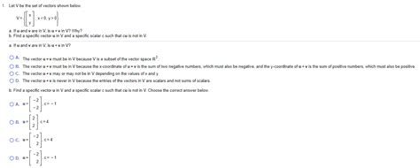 Solved Let V Be The Set Of Vectors Shown Below Chegg