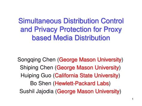 Ppt Simultaneous Distribution Control And Privacy Protection For