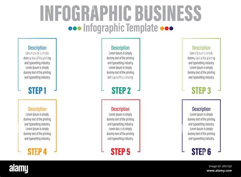 Infographic Template 6 Step Timeline Journey Flat Simple Infographics Design Template
