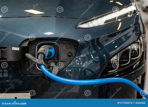 Hyundai Kona Electric Connected To The Charger Charging An Car Battery
