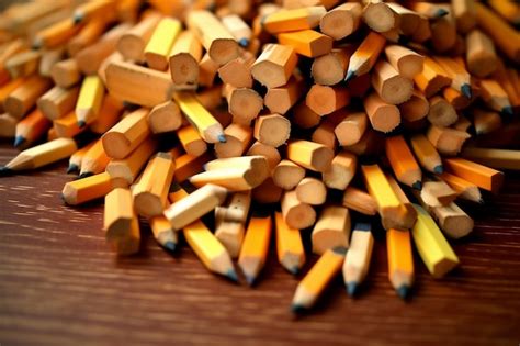 Premium Ai Image Piles Of Freshly Sharpened Pencils Ready For