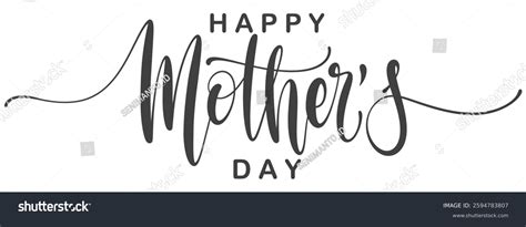 Happy Mothers Day Lettering Handmade Calligraphy Stock Vector Royalty