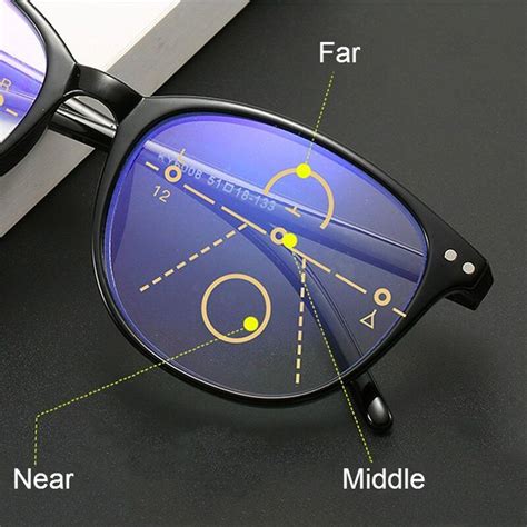 Unisex Full Rim Tr 90 Square Progressive Reading Glasses 350