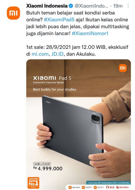 Xiaomi Pad 5 6GB 256GB Variant Launched In Indonesia For Rp 4 999 000 299 Gizmochina