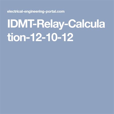Idmt Relay Wiring Diagram Wiring Dont Need Talk