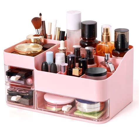 Livhil Makeup Organizer And Storage Makeup Organizer Countertop Pink
