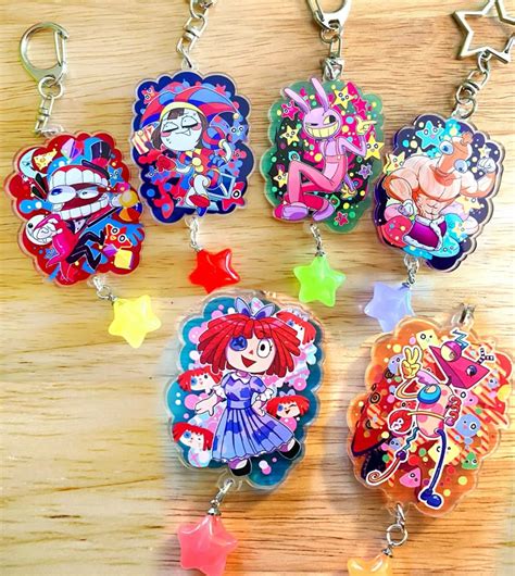 Tadc Key Chains Stickers Amazing Digital Circus Fan Made Keychains