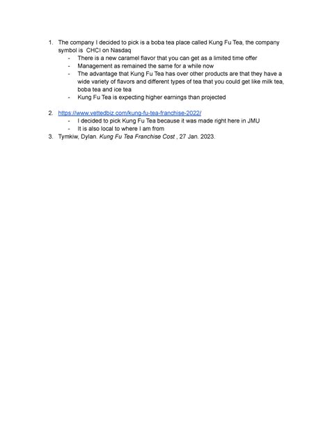 Bus 160 Hw 1 First Homework Assignment Answers The Company I