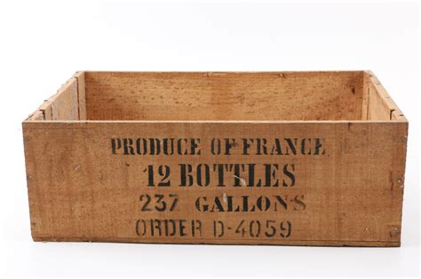 French Chateau Pavie Wine Import Crates With Food Crates 1960s Ebth