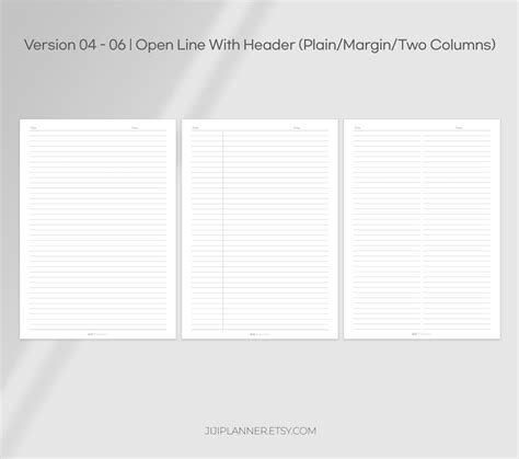 Printable Line Note Page Bundle Note Taking Planner Insert College