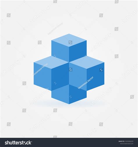 Blue Cubes Icon Vector Blockchain Technology Stock Vector Royalty Free Shutterstock