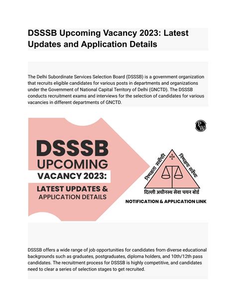 Dsssb Upcoming Vacancy 2023 Latest Updates And Application Details By