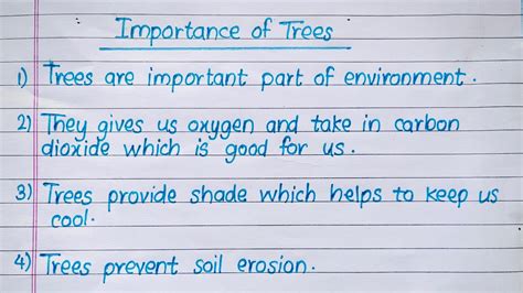 Importance Of Trees Essay 10 Lines On Inportance Of Trees Youtube
