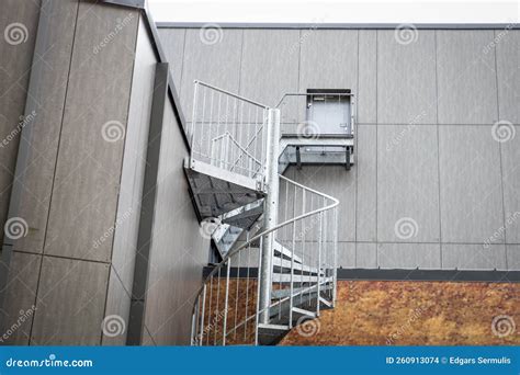 Fire Escape Emergency Exit And Stairs Architectural Details Stock