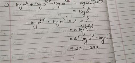 3 [ Begin{aligned} Log 10 {8} Log 10 {100} Log 10 {22} And Log {10