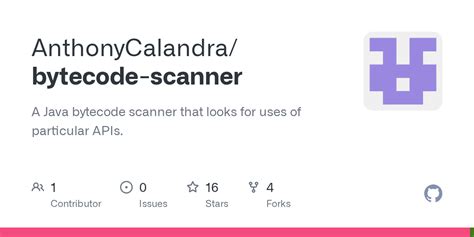 Github Anthonycalandrabytecode Scanner A Java Bytecode Scanner That