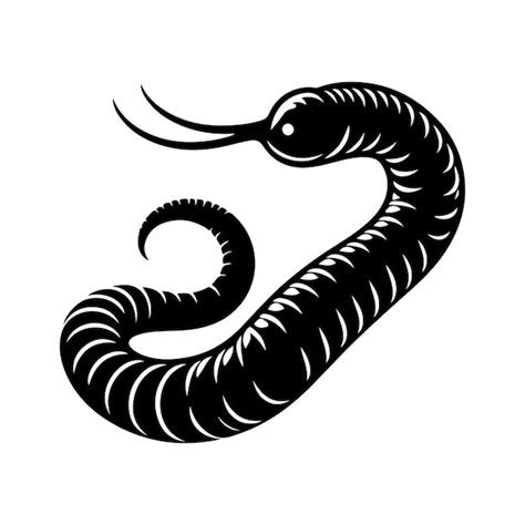 Worm Silhouette Vector Illustration Premium Ai Generated Vector