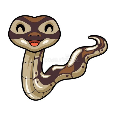 Cute Black Head Butter Ball Python Cartoon Stock Vector Illustration