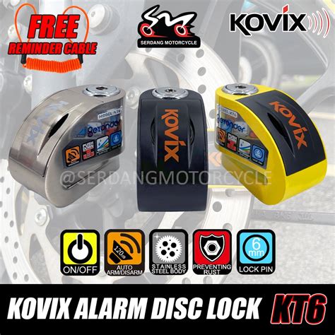 Kovix Alarm Disc Lock Motorcycle Kt6 Mangga Motor Motosikal Shopee