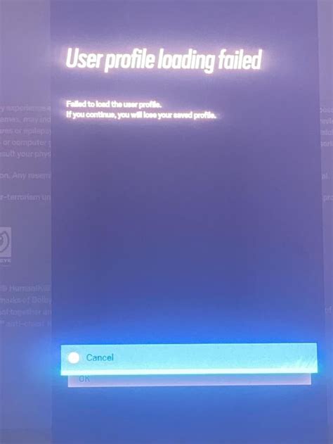 User Profile Loading Failed Failed To Load The User Profile If You Continue You Will Lose Your