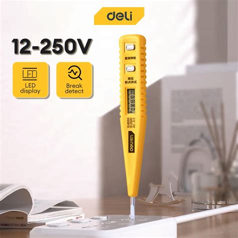 Deli V Digital DC AC Voltage Detector Pen Inductive Breakpoint Test Electric Test Pen