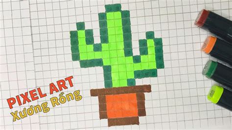 Vẽ Pixel Art Vẽ Xương Rồng Theo Kiểu Pixel Art Vẽ Pixel Cute Youtube