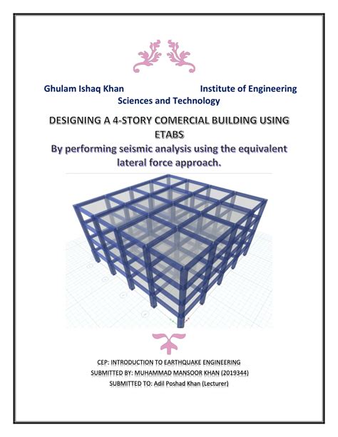 Pdf Designing A 4 Story Comercial Building Using Etabs By Equivalent Static Analysis Procedure
