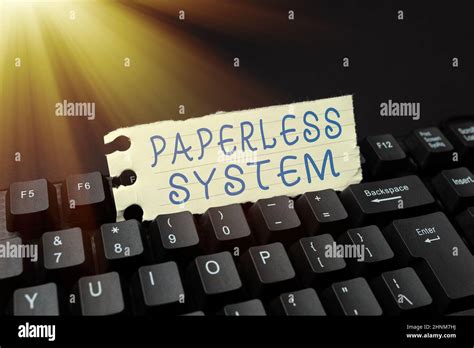 Inspiration Showing Sign Paperless System Business Showcase Storage Or Communication Of