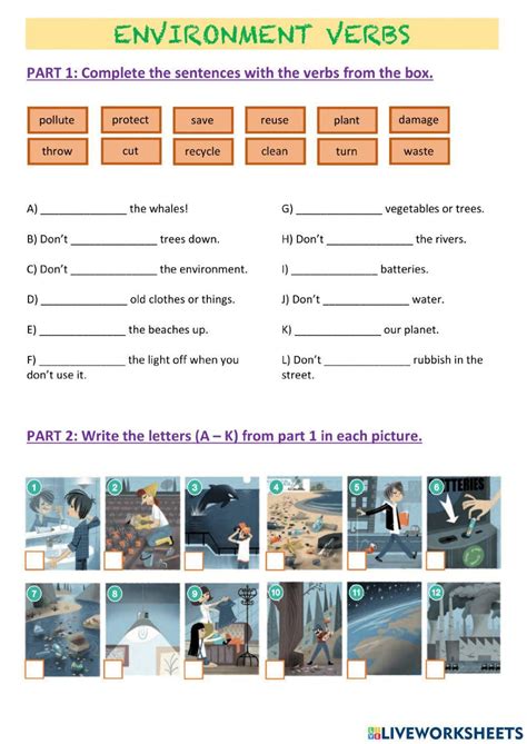 Pdf Online Worksheet The Environment Live Worksheets Worksheets