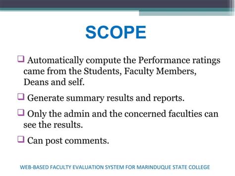 faculty evaluation system ppt
