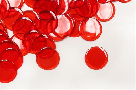 Red Translucent Scratcher Chips Penny Size Qty 25 My Scratch Offs