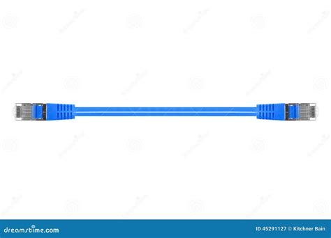 Insert Ethernet Cable Into WiFi Extender Device Which Is In Electrical Socket On The Wall Stock