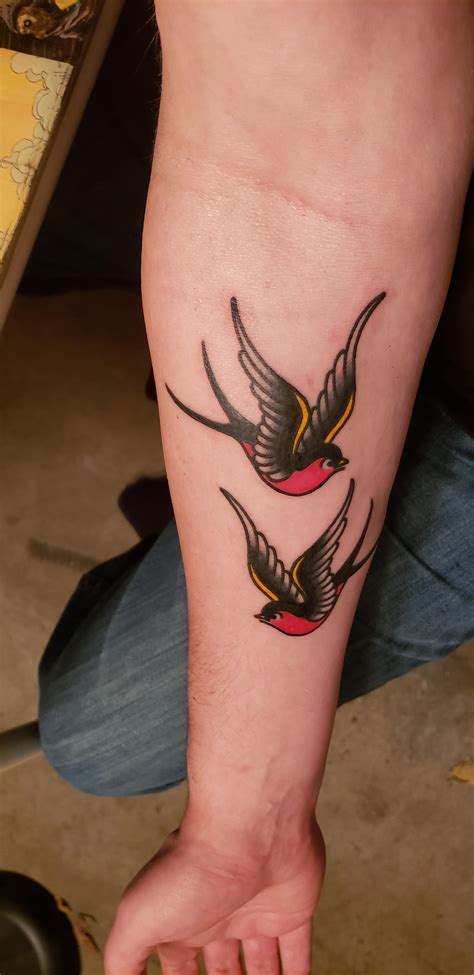 Sailor Jerry Swallows By Collin At Leviticus Minneapolis Mn R Tattoos