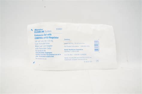 Baxter 2c8891 Clearlink System Extension Set Wcontrol A Flo Regulator
