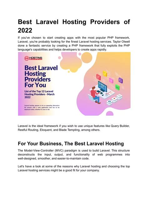 PPT Best Laravel Hosting Providers Of 2022 PowerPoint Presentation