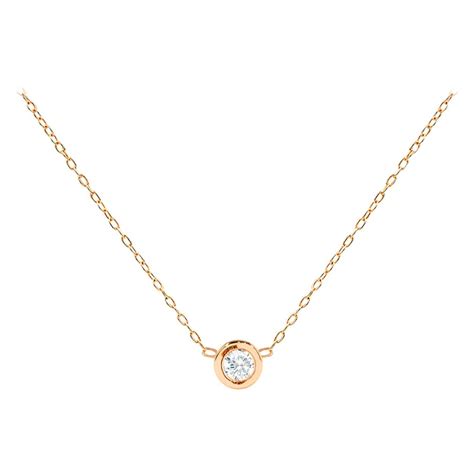 18k Gold 1 7 Mm Diamond Necklace Dainty Solitaire Necklace Bezel