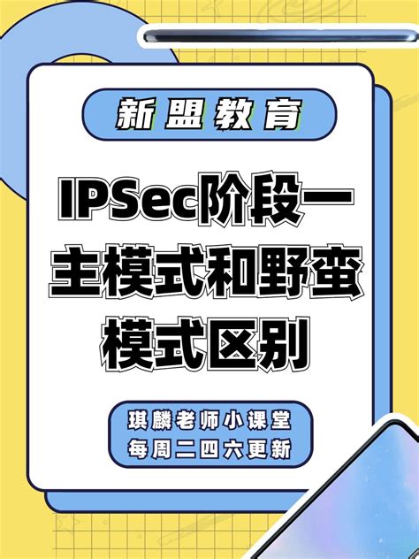 Hcia Ccna网络安全 Ipsec阶段一的主模式和野蛮模式区别 度小视