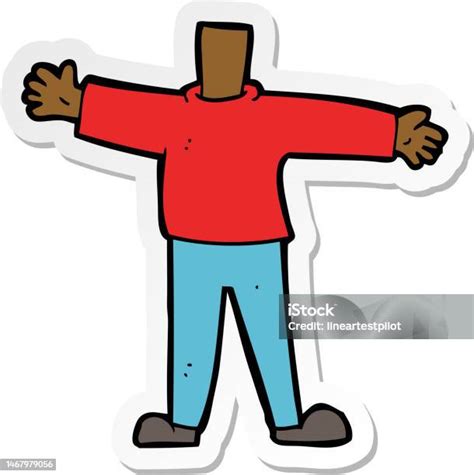 Sticker Of A Cartoon Male Body向量圖形及更多人體圖片 人體 兒童 剪貼畫 Istock