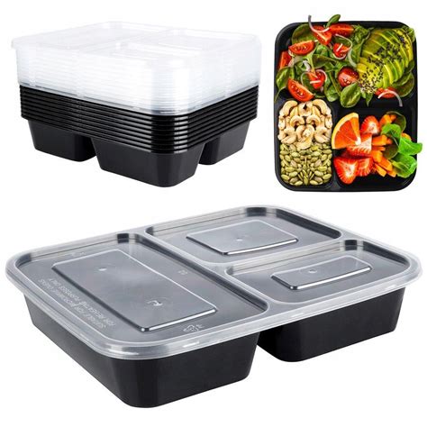 10x Pojemnik DZIELONY 3 częściowy lunchbox żywność O259156 Cena